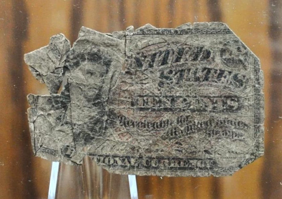 Authentic 1863 10 Cent Fractional Note Fr#1257 / 1863 Fractional ...