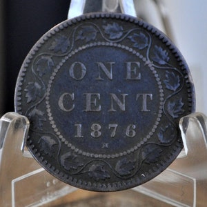 1876 Canadian One Cent - VF (very Fine) Grade / Condition - Queen ...