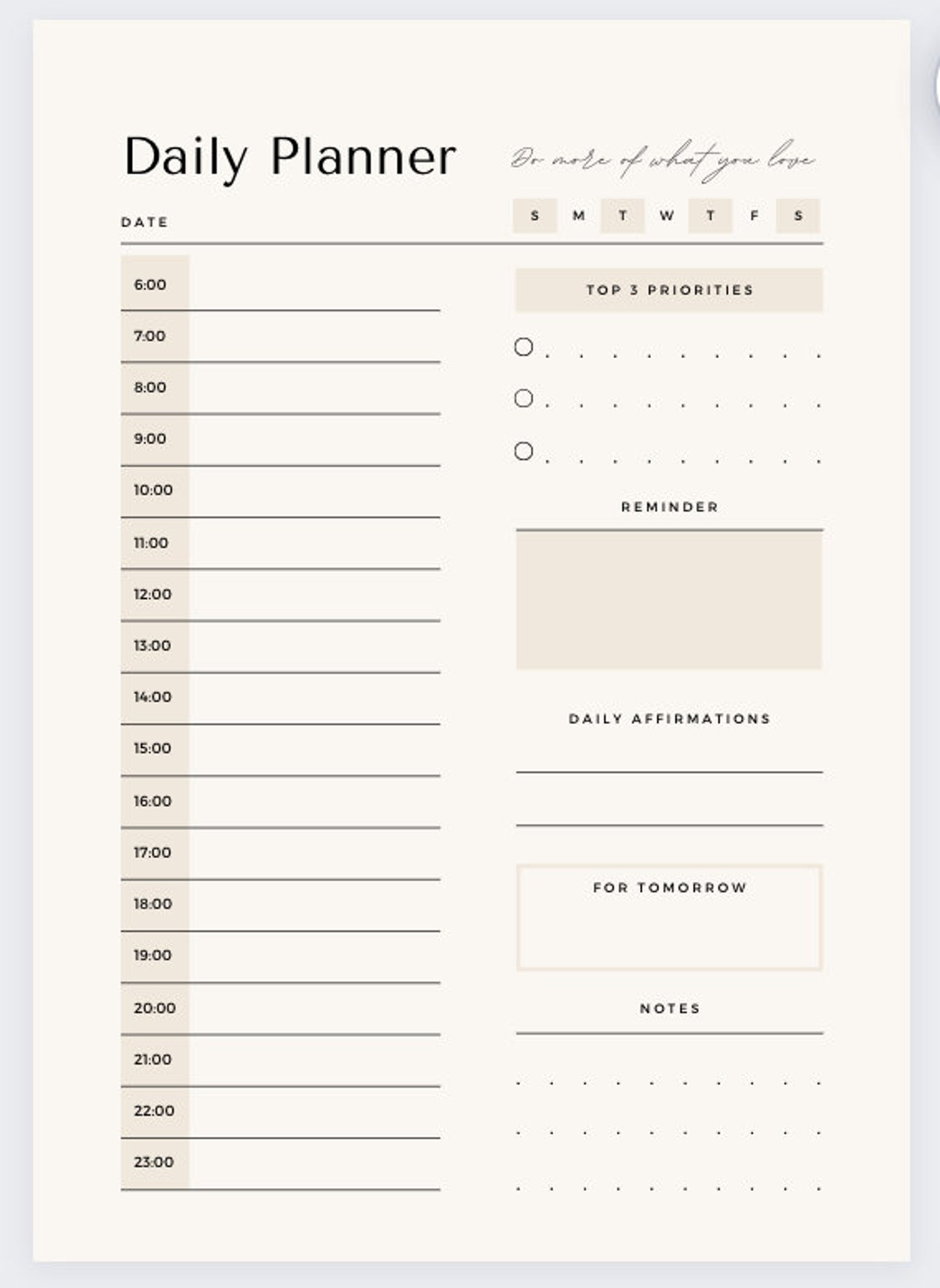 Minimalist Daily Planner - Etsy