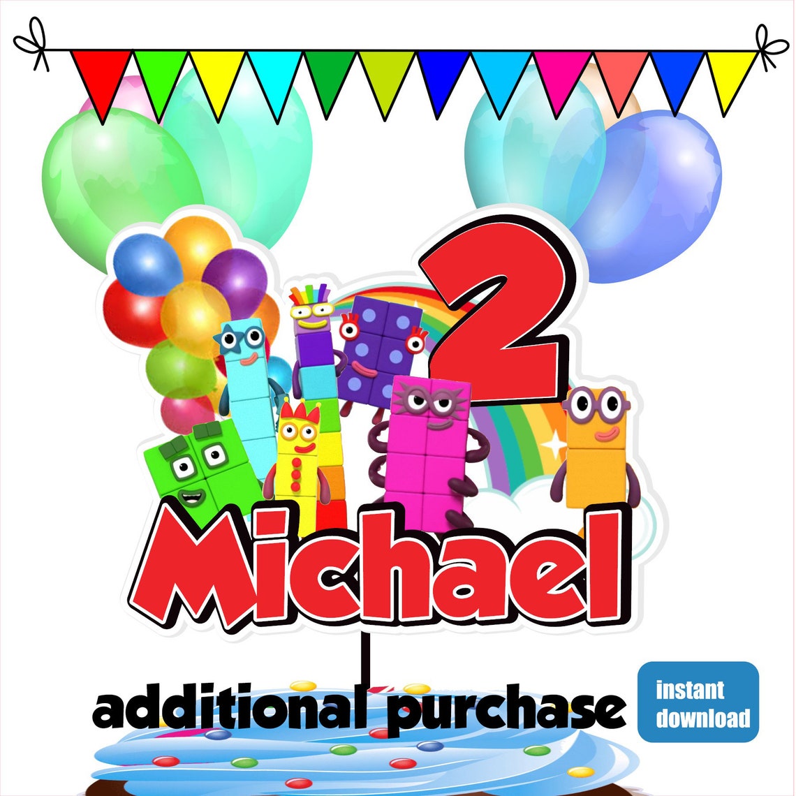 Numberblocks Birthday Banner Numberblocks Party Banner | Etsy