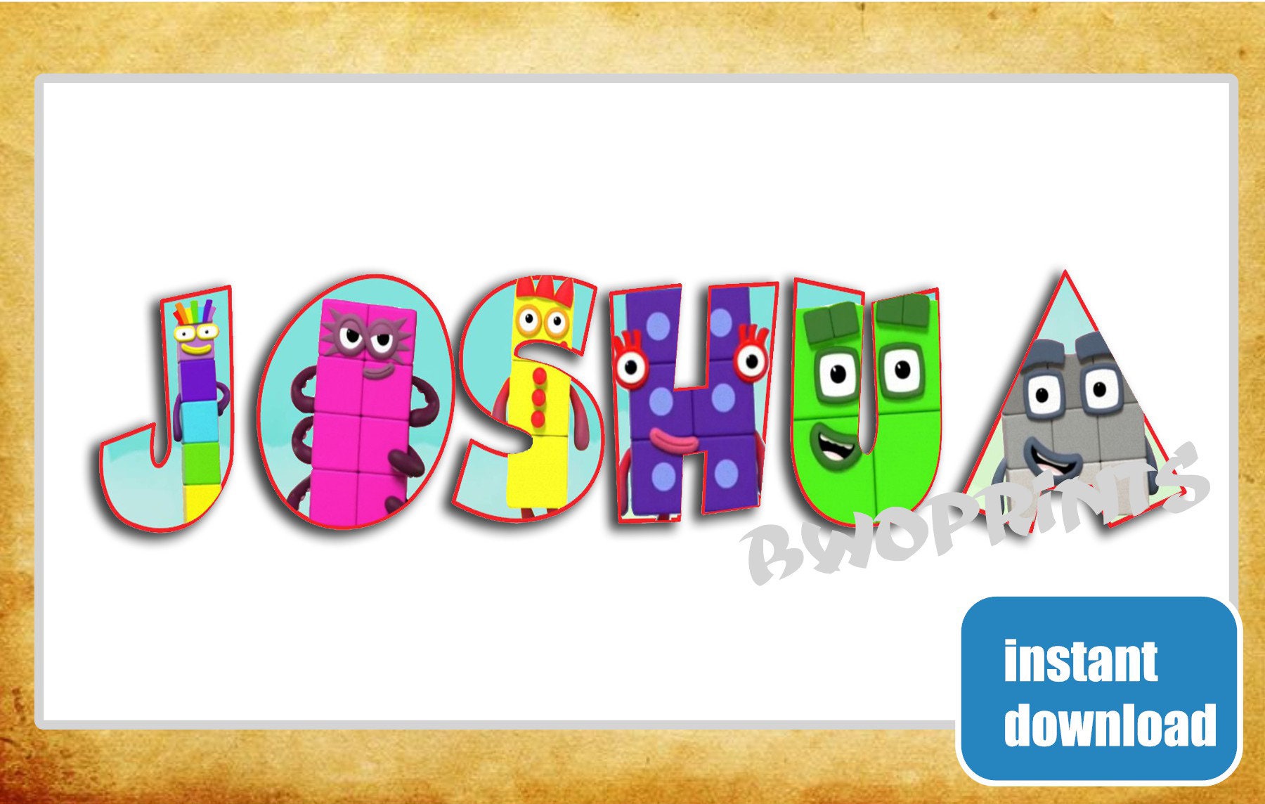 Personalised Numberblocks character name Numberblocks | Etsy