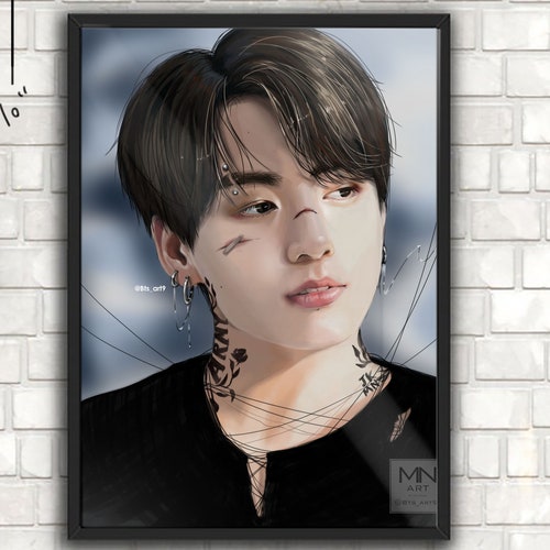 Bts Jungkook Fanart Print Bts Jk Digital Fan Art Print Etsy
