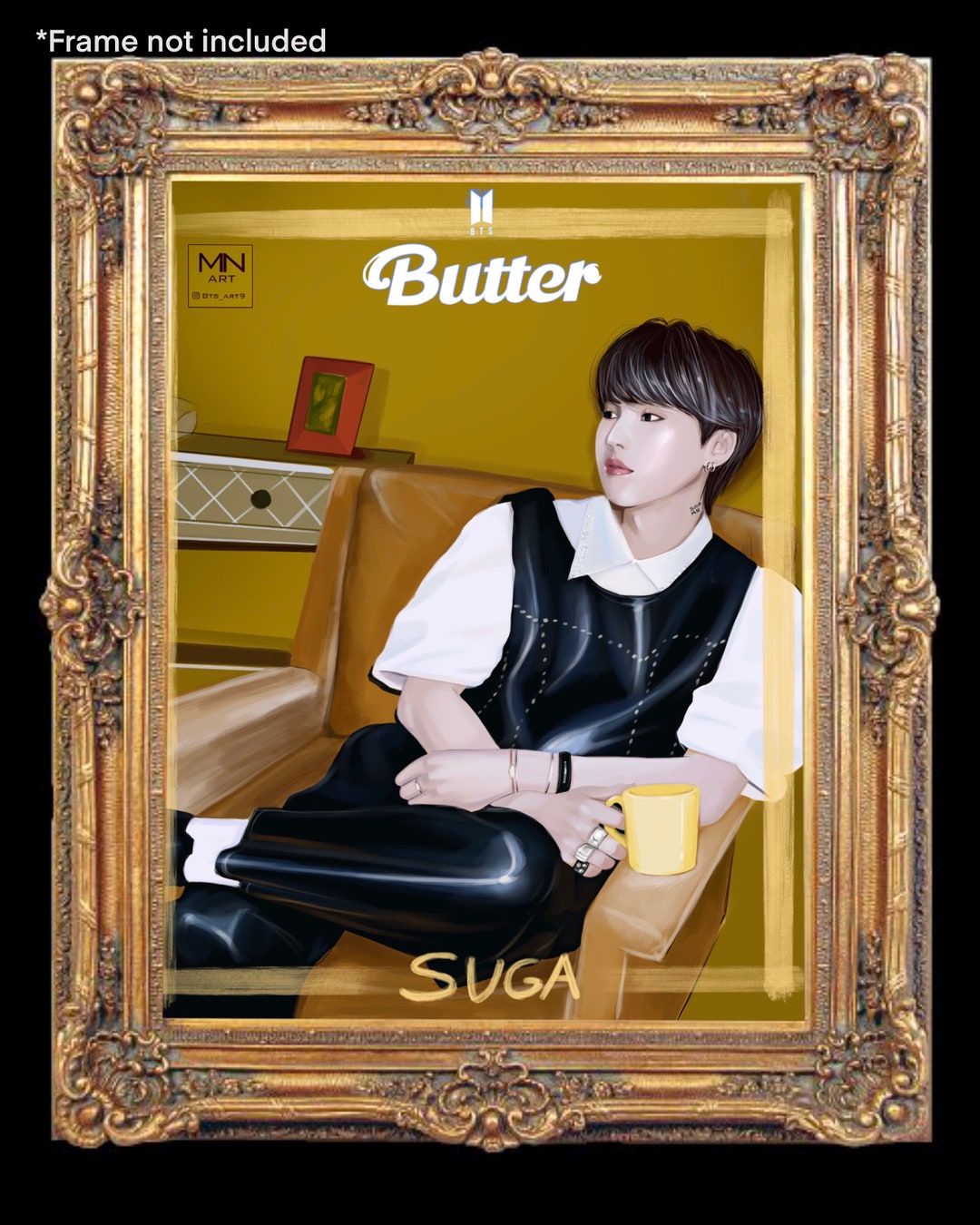 Bts Butter Suga Art, Bts Suga Art, Bts Wall Art, Suga Art Print, Yoongi ...