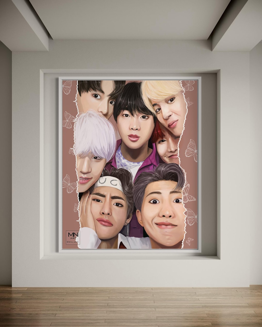 BTS OT7 Art Print, Bts Original Art, Bts Gift, Bts Army Gift, Bts Ot7 ...