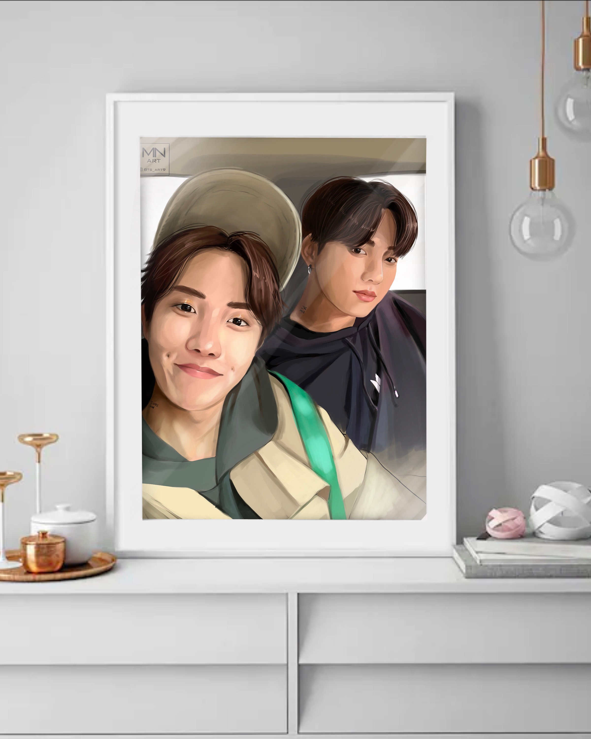 Bts J-hope and Jk Art Print, Bts Art Prints, Bts Fanart, Bts Jhope Art ...