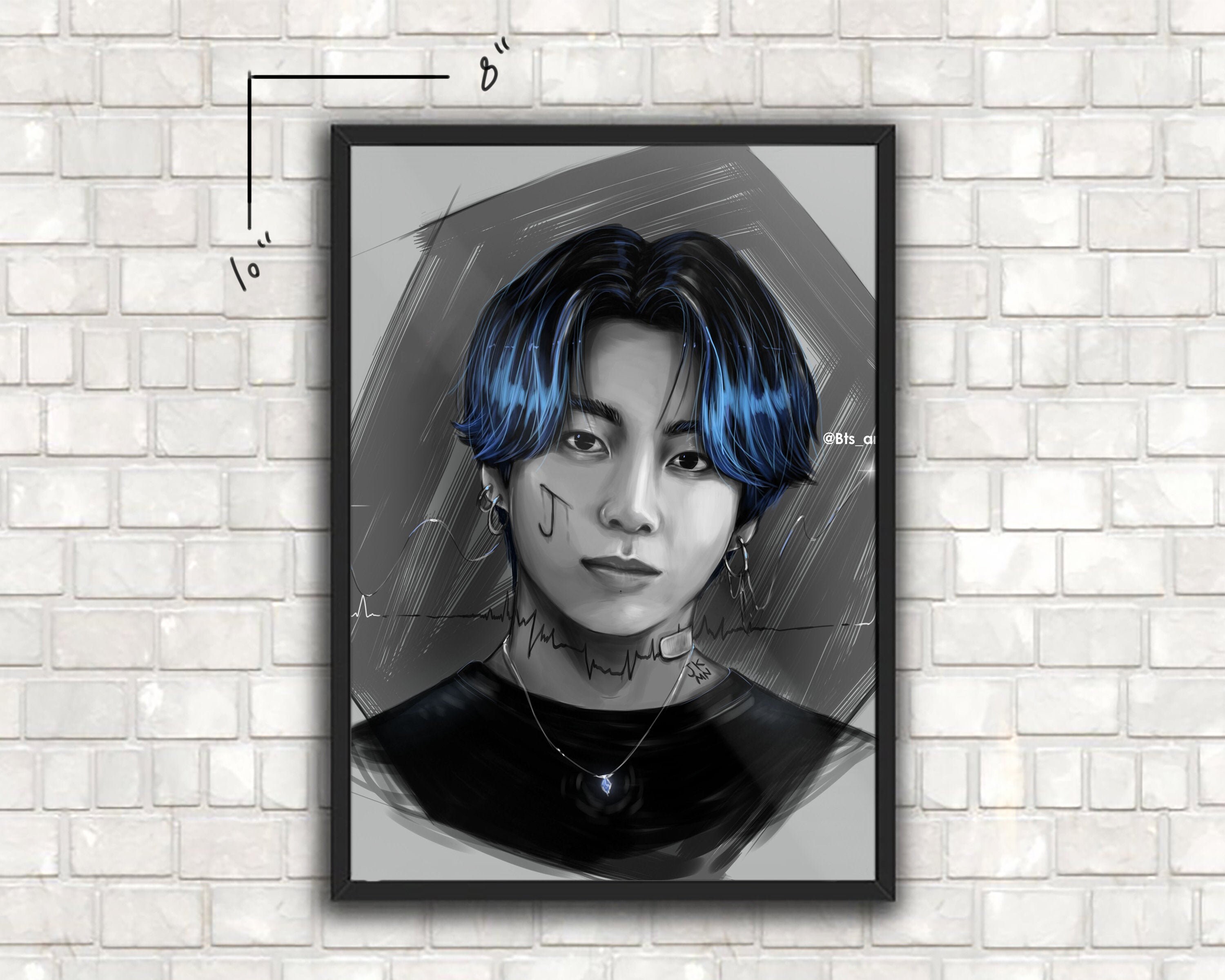 BTS Jungkook Art Bts JK Fanart Bts JK Prints Army Gift | Etsy