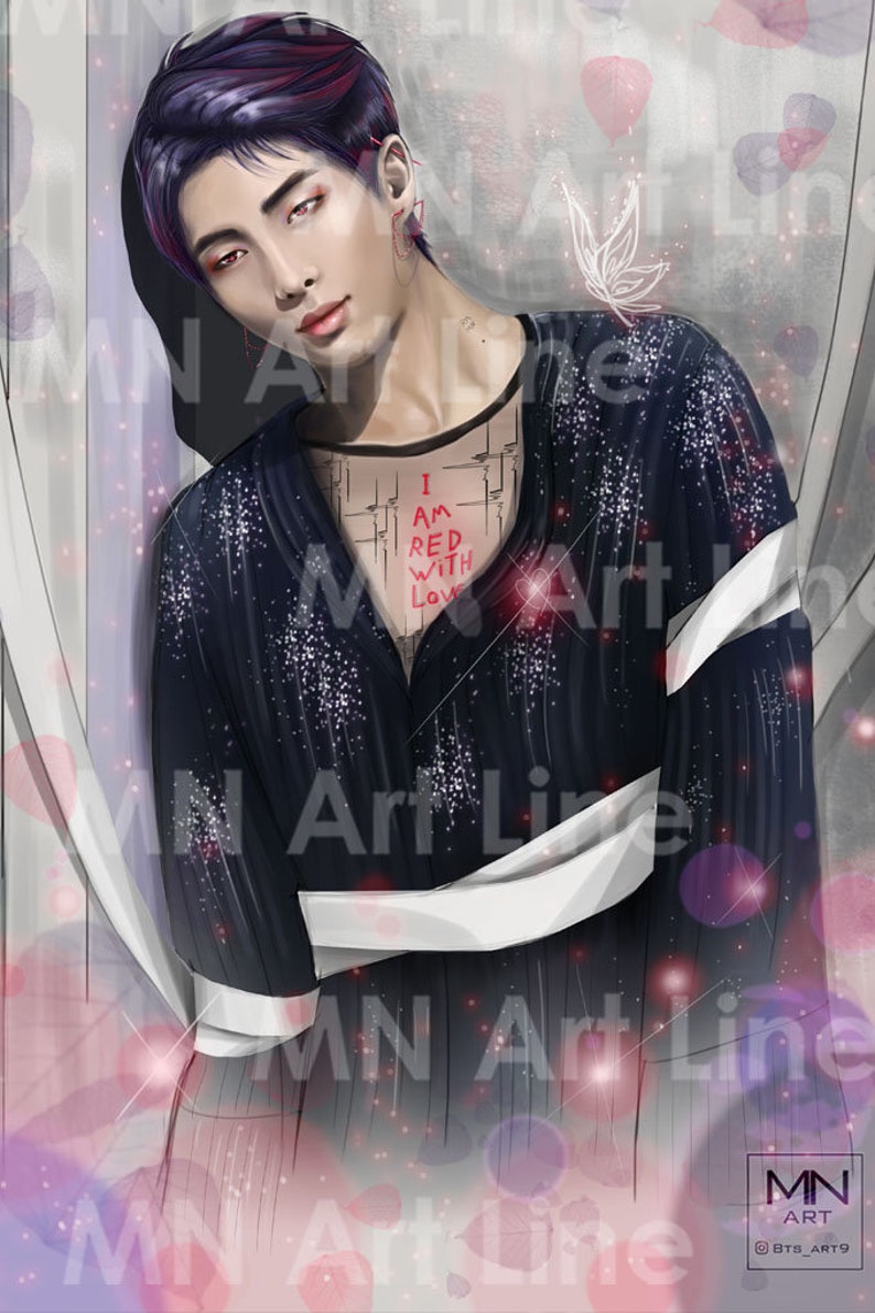 BTS RM 6x4 Fanart Print Kpop BTS Kim Namjoon Art Print Kim - Etsy
