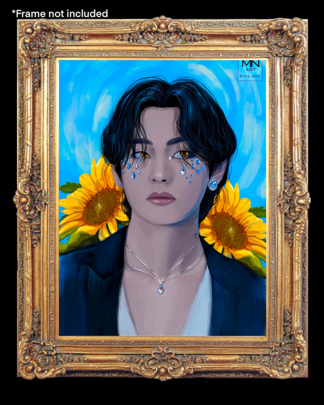 Bts V Fan Art, Bts Kim Taehyung Art Print, V Art Print, Tae Fan Art ...