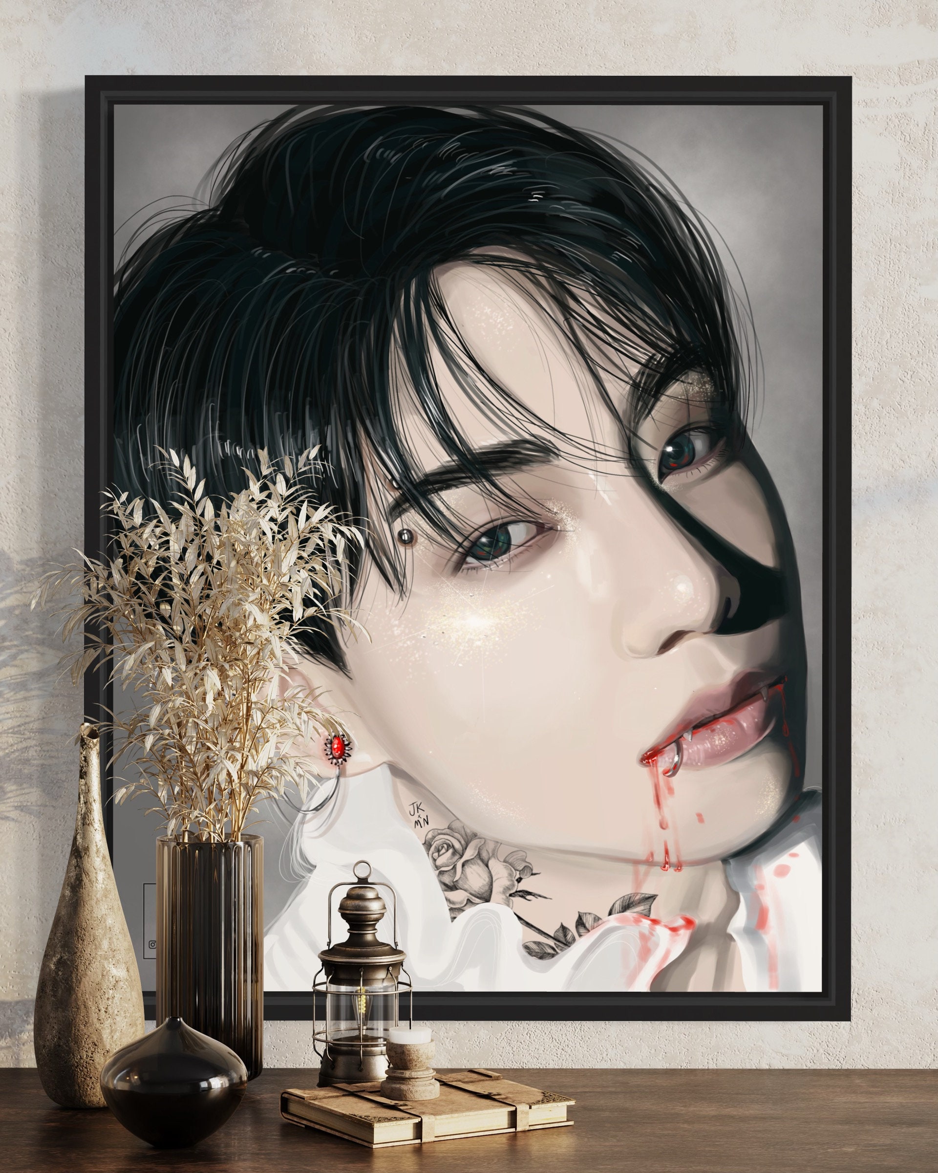 BTS JK Vampire Fanart, Bts JK Fanart, Bts Gift, Bts Jungkook - Etsy