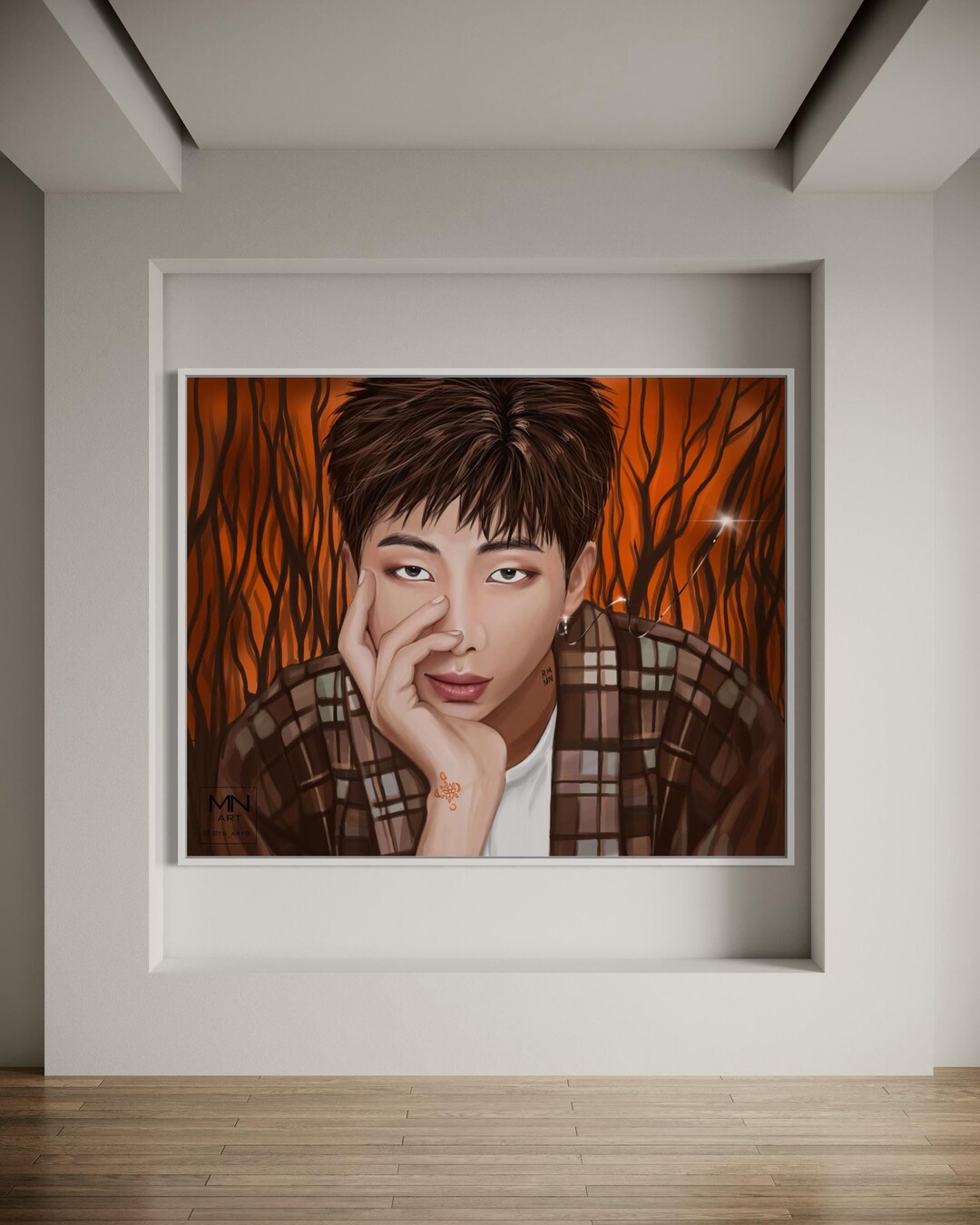 RM of BTS Digital Art Print | BTS Army Gift | Woods Inspired Fanart of ...