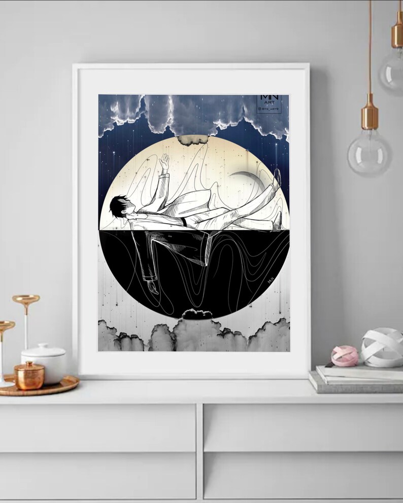 BTS RM Mono Fanart Print RM Art Print Bts Room Decor - Etsy