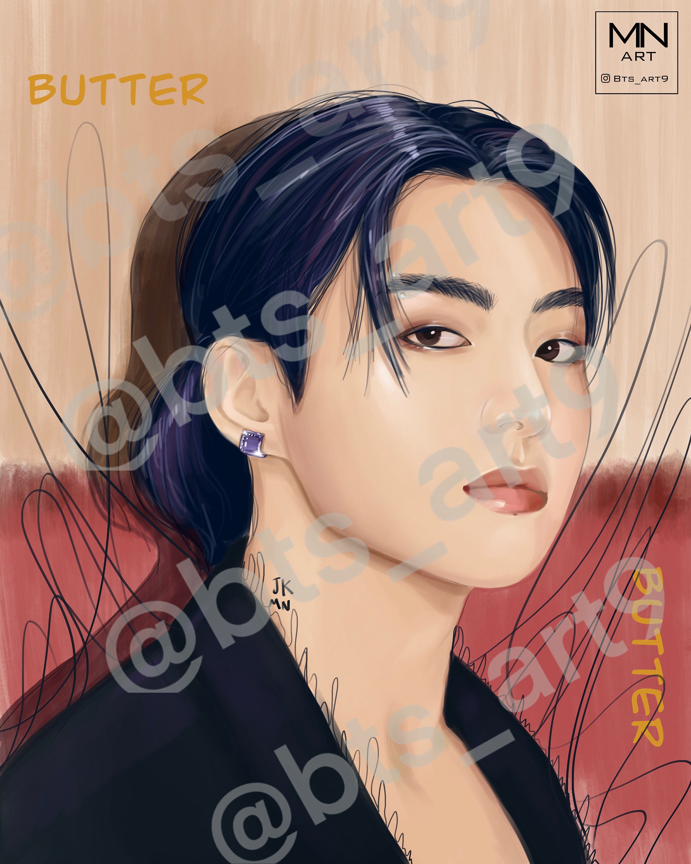 Bts Jungkook Fan Art Bts Jk Art Jungkook Fan Art Bts | Etsy