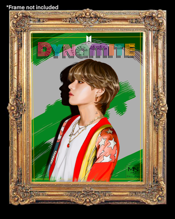 BTS V Dynamite Fanart Print BTS Kim Taehyung Fanart Print - Etsy