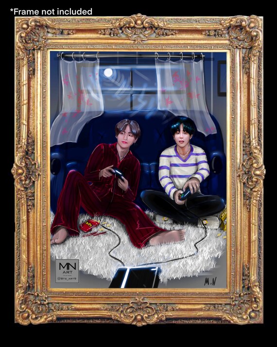 BTS V and Jimin Fanart Print Kpop Vmin Fan Art Prints BTS - Etsy