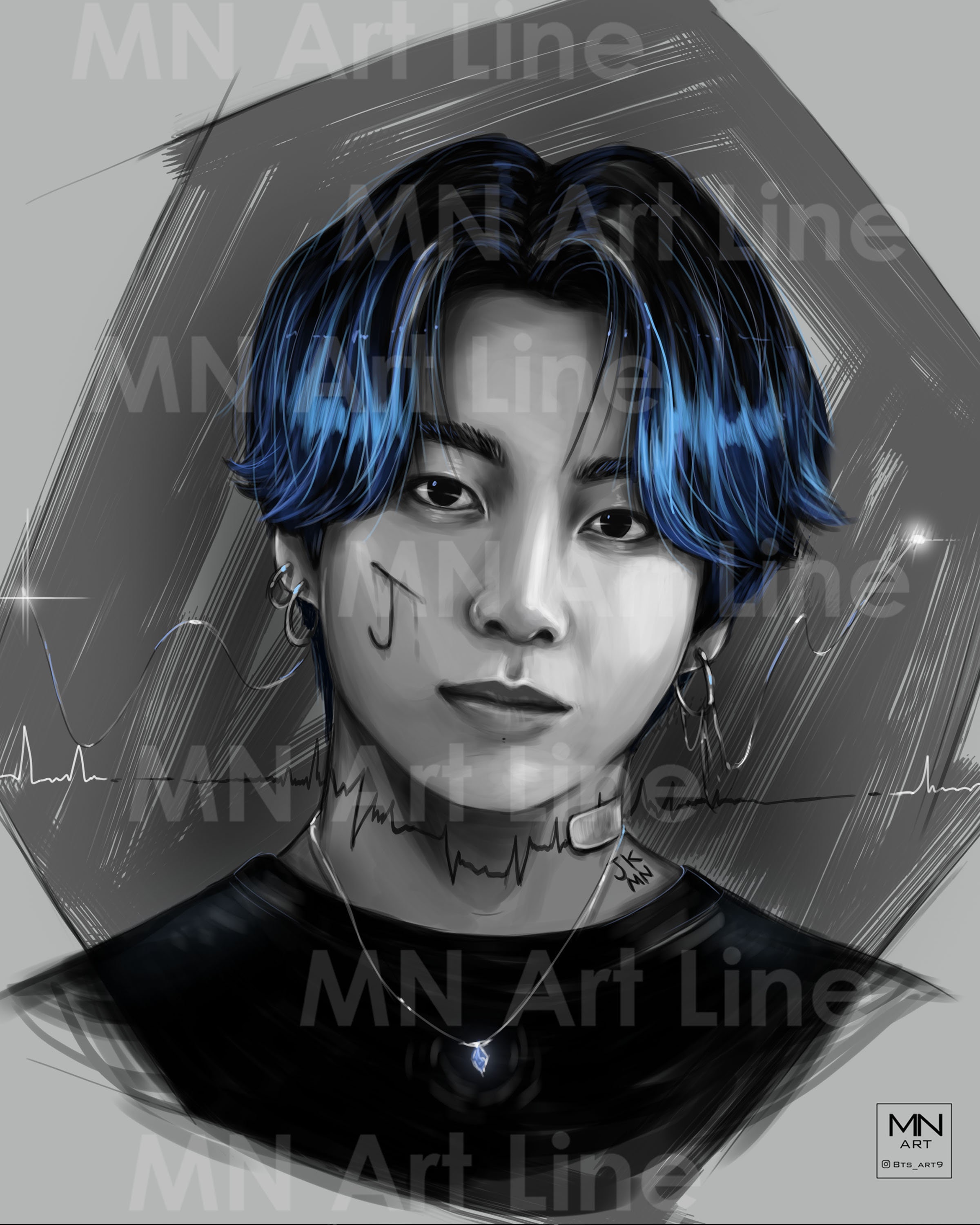 BTS Jungkook Art Bts JK Fanart Bts JK Prints Army Gift | Etsy