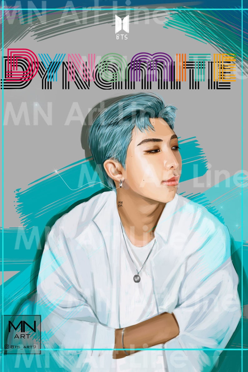 BTS Dynamite RM Art Print Kpop BTS Fanart Dynamite Kim - Etsy