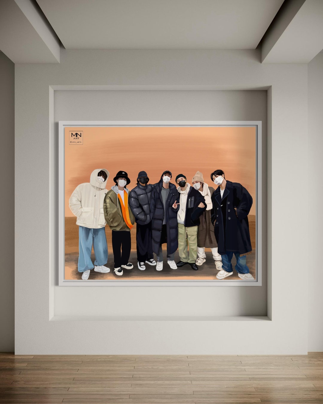 BTS Ot7 Fanart Drawing, Bts Drawing, Bts Army Gift, Bts Prints - Etsy