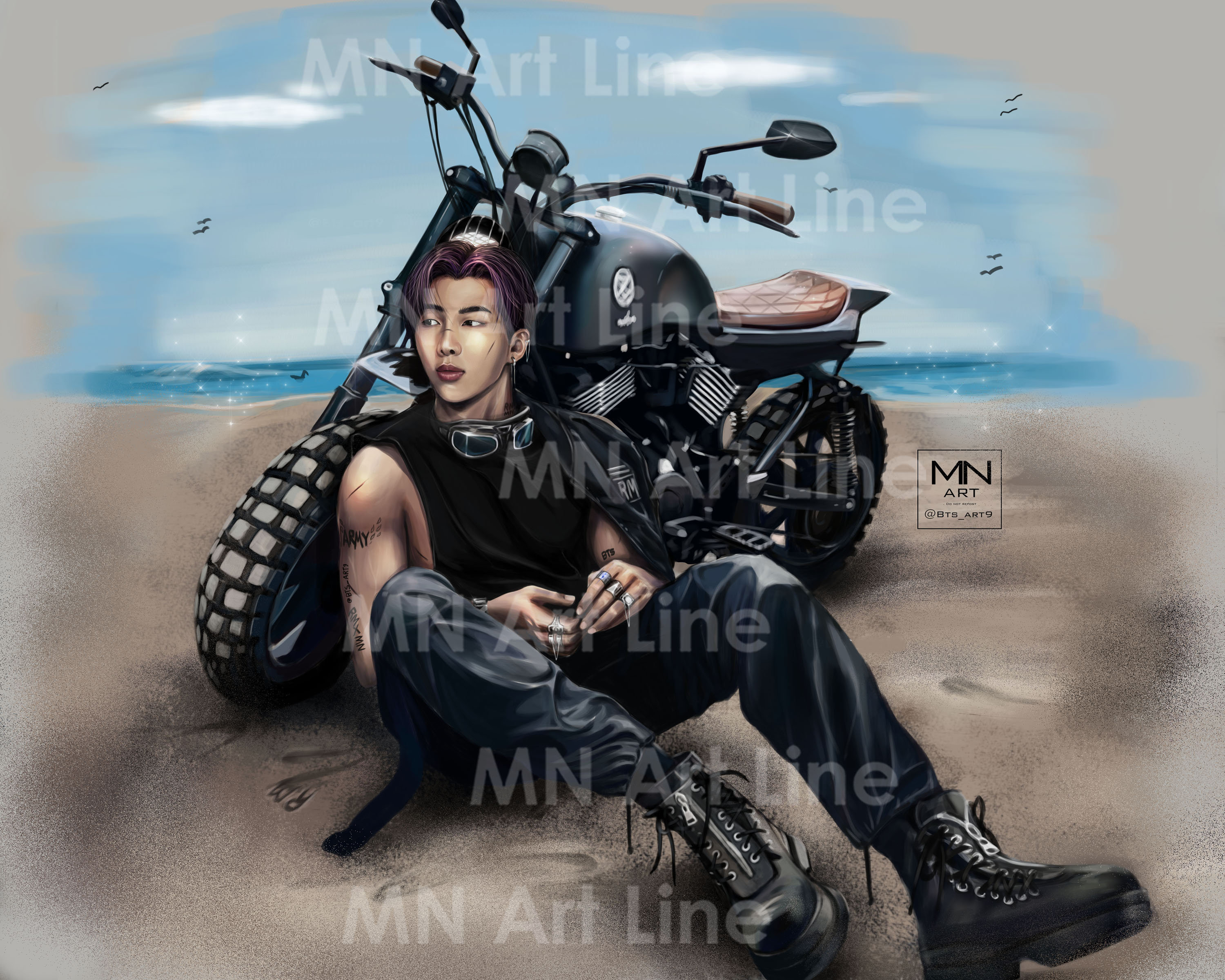 BTS RM Art Print RM Digital Style Art Print K Pop Kim | Etsy