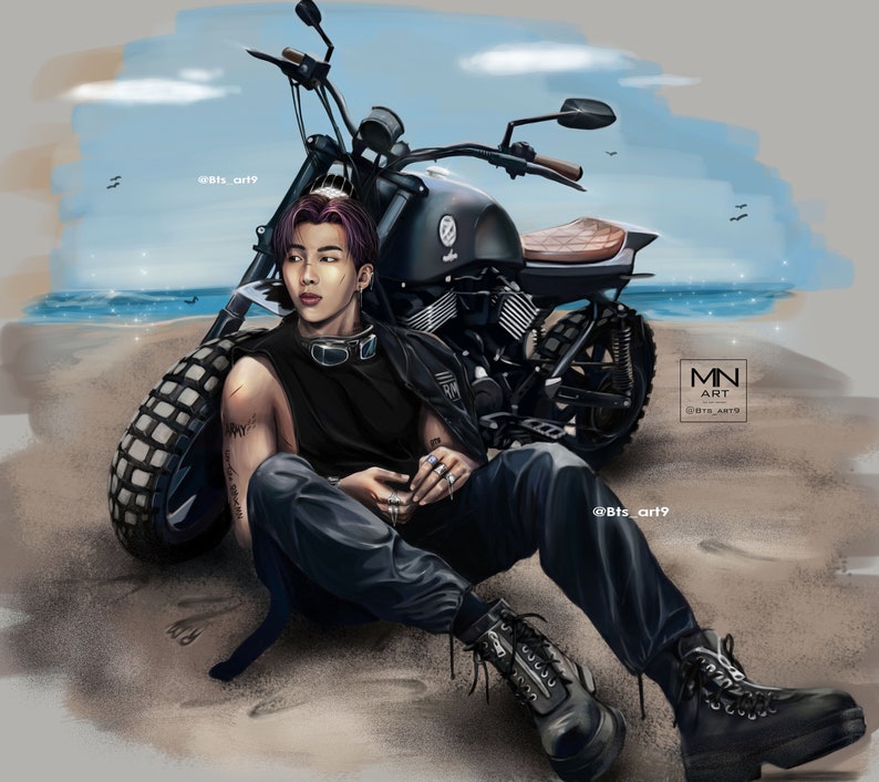 BTs RM art print RM digital style art print K Pop Kim | Etsy