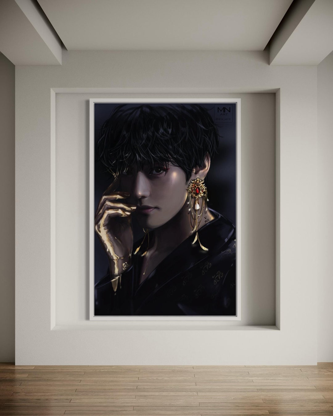 BTS V Fan Art Print | Kpop BTS Kim Taehyung Fan Art Print | Bts V Digital Fanart Print, Unframed ...