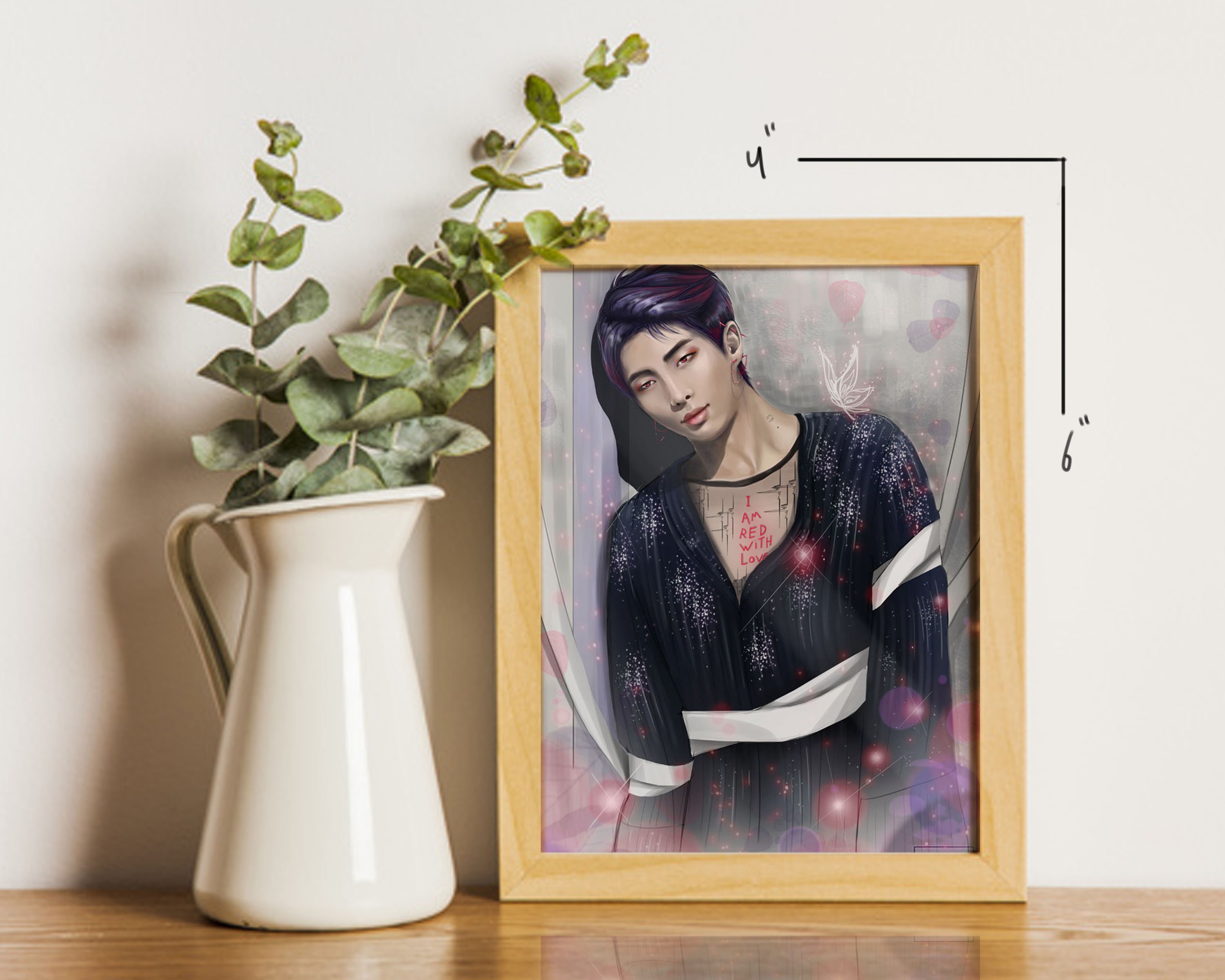 BTS RM 6x4 Fanart Print Kpop BTS Kim Namjoon Art Print Kim - Etsy