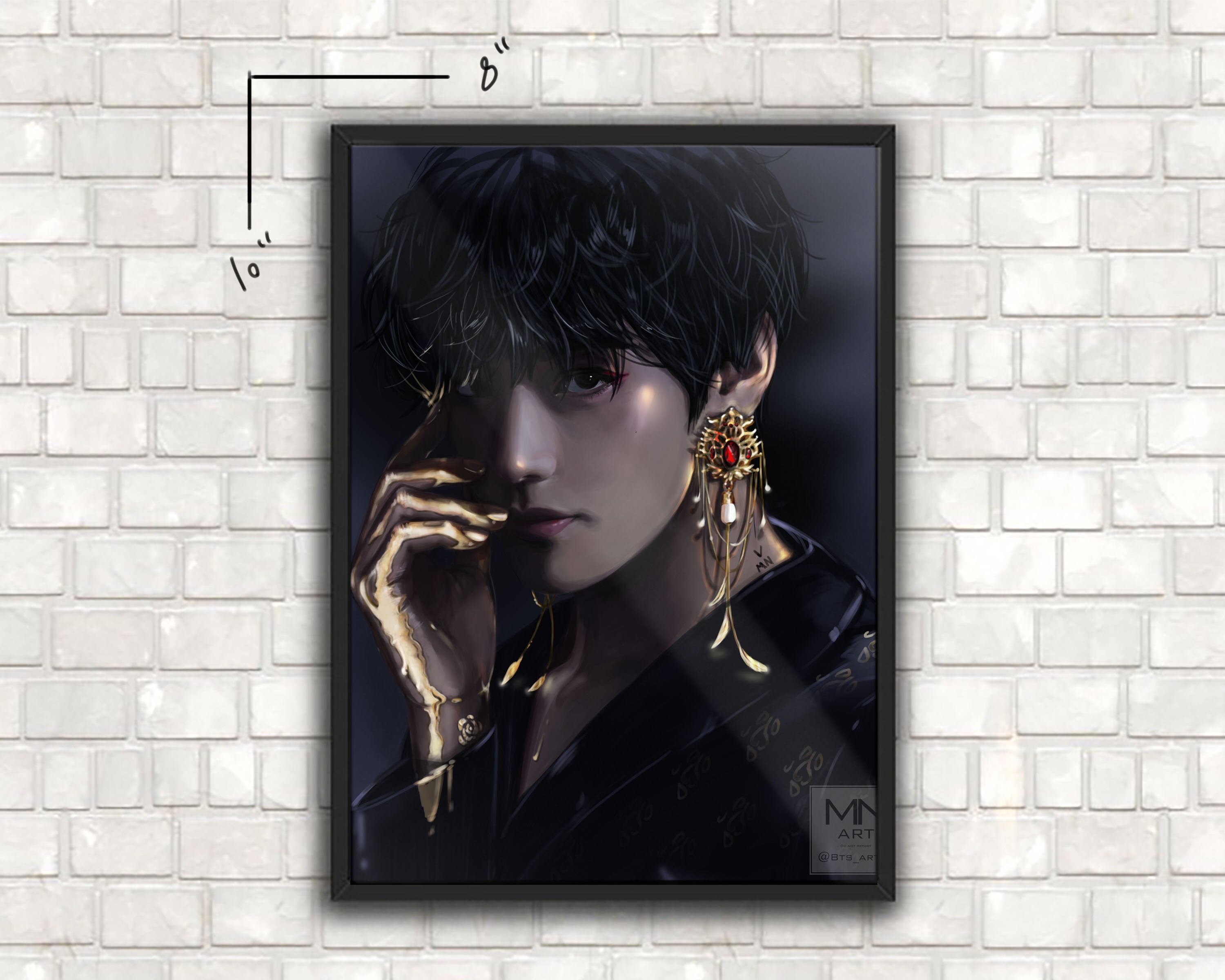 BTS V Fan Art Print Kpop BTS Kim Taehyung Fan Art Print - Etsy Singapore