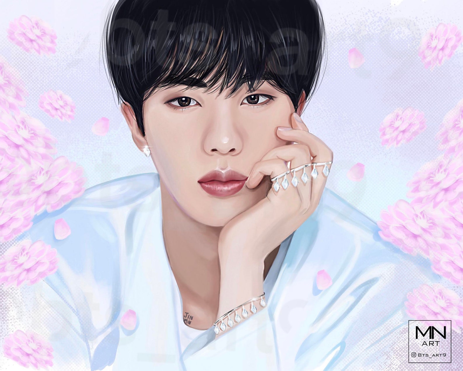 Bts Jin Fan Art Bts Fan Art Bts Jin Art Kim Seokjin Art - Etsy