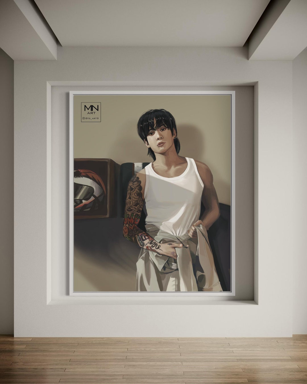Jungkook Fanart Print, Biker JK Fanart Print, JK Art Print, Army Gift ...