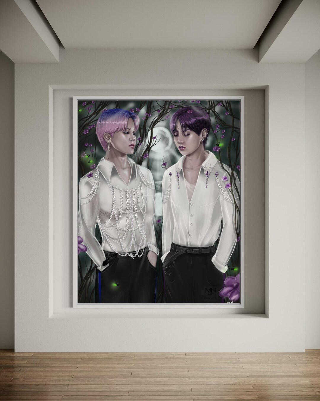 Bts Jungkook And Jimin Fanart Print Bts Digital Art Print Army T