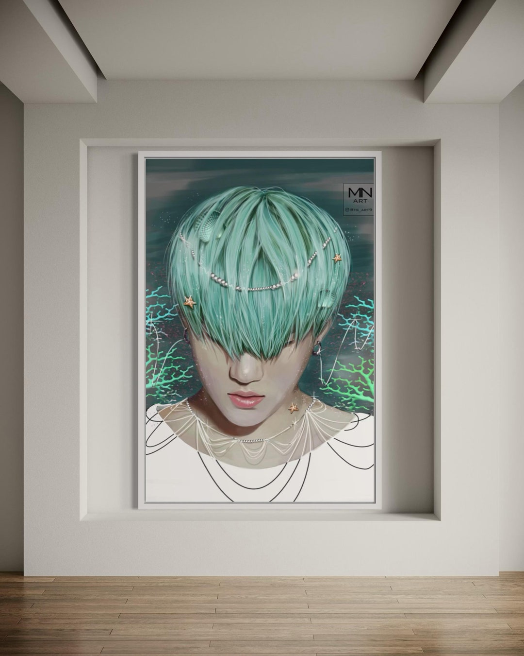 BTS Suga Art Print | Kpop BTS Min Yoongi Fanart | Suga Sea Themed ...