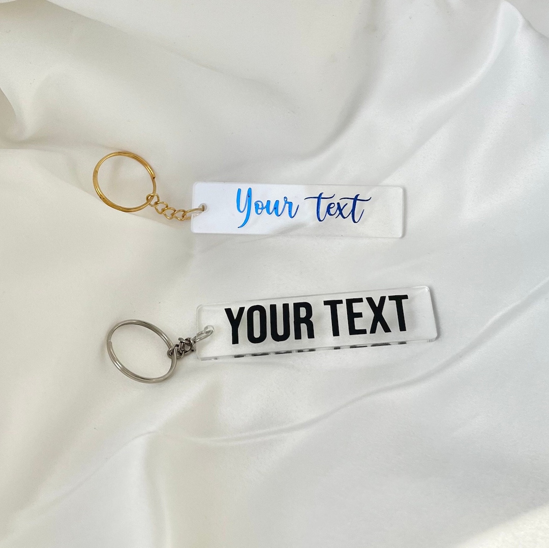 Custom Rectangular Acrylic Keychain - Etsy