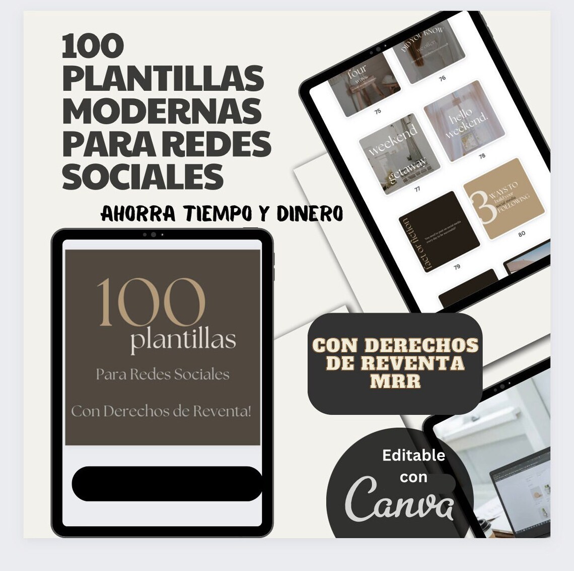 Aprende a Diseñar Con Canva+100 Plantillas Editables Para Redes ...