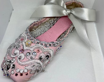Pink and Silver Decorated Pointe Shoe - Etsy