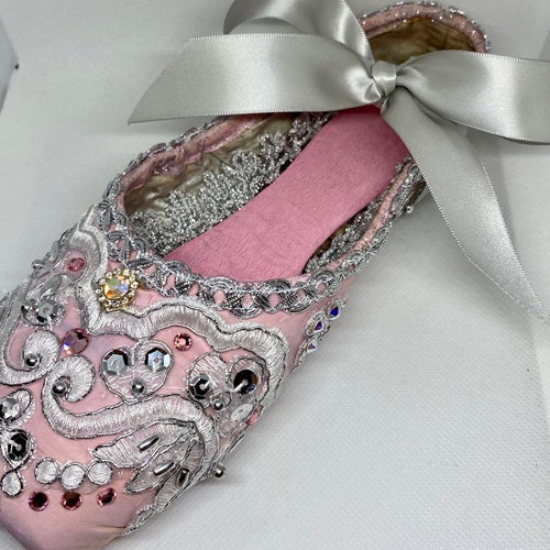 Pink and Gold Decorated Pointe Shoe With Swarovski Crystals - Etsy