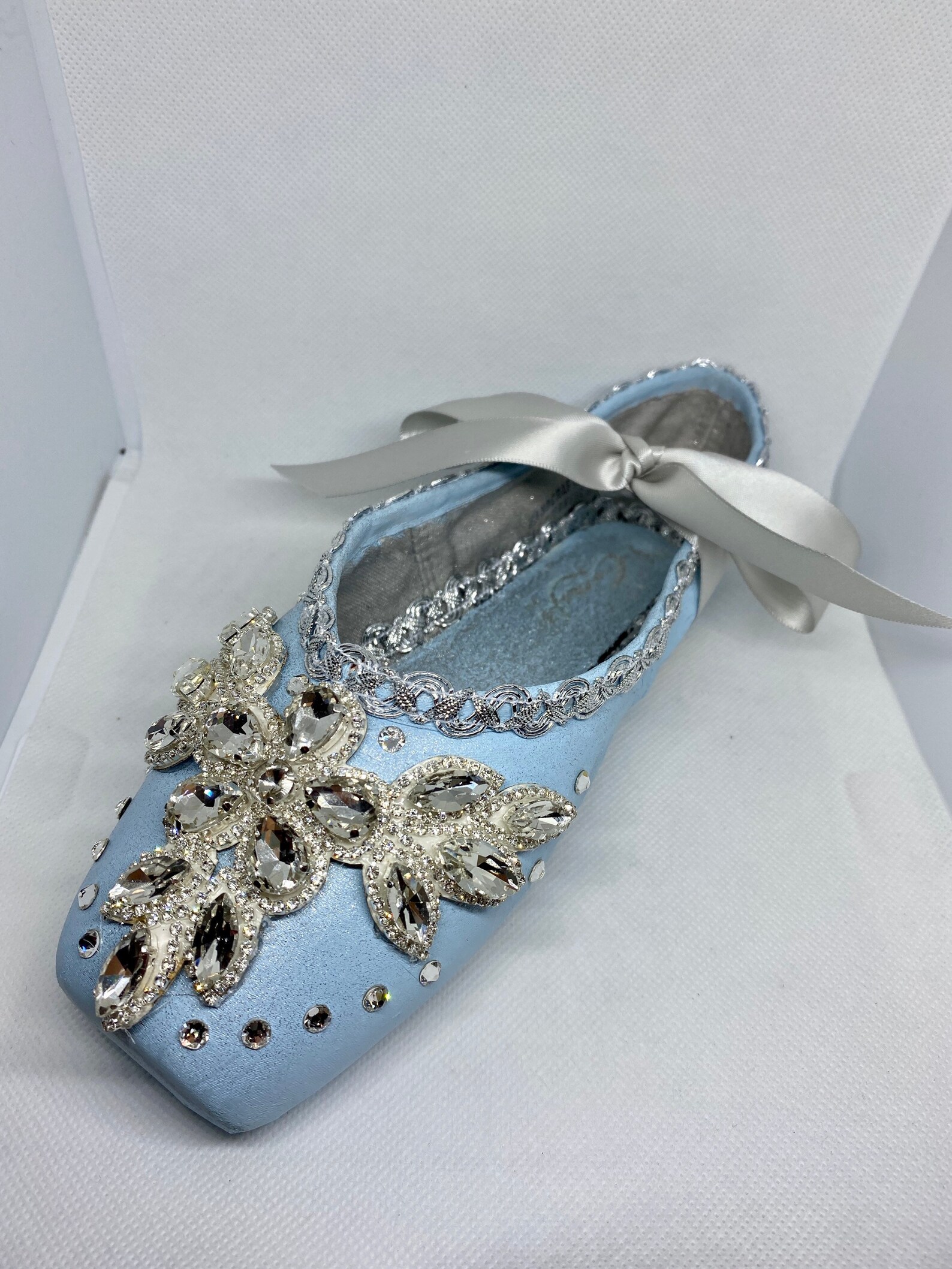 Ice Blue Crystalized Decorated Pointe Shoe With Swarovski | Etsy