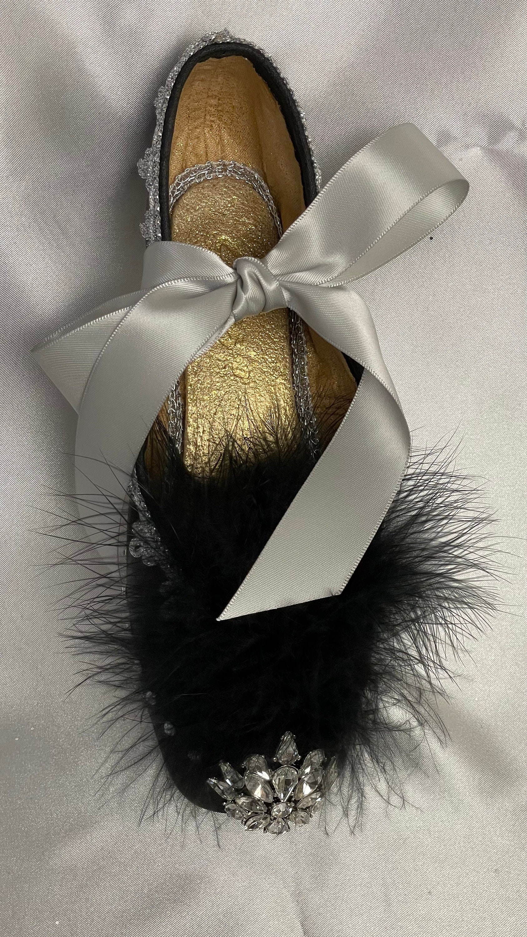 Swan Lake Black Swan Decorated Pointe Shoe With Swarovski Crystals - Etsy