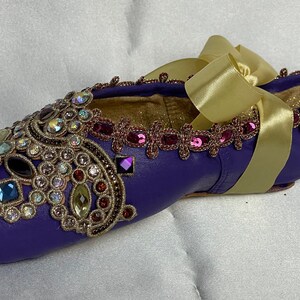 Lilac Fairy Purple Color Crystalized Decorated Pointe Shoe With ...