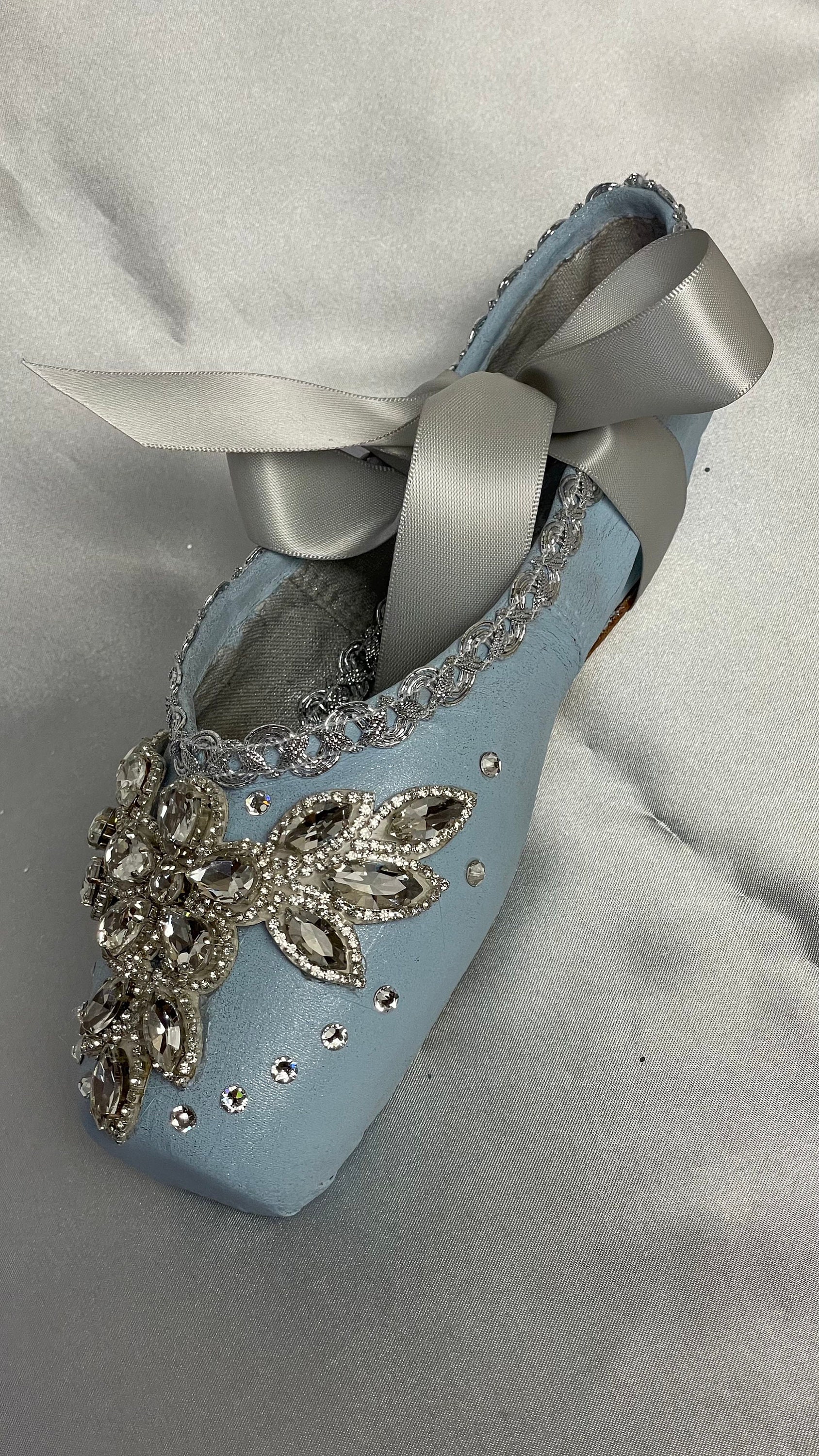 Ice Blue Crystalized Decorated Pointe Shoe With Swarovski Crystals - Etsy