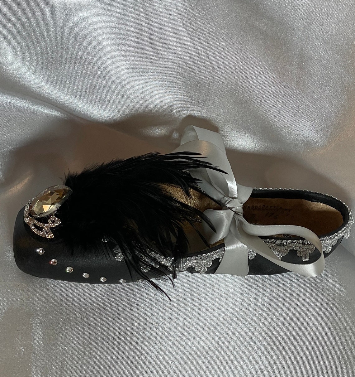 Swan Lake Black Swan Decorated Pointe Shoe With Swarovski Crystals - Etsy