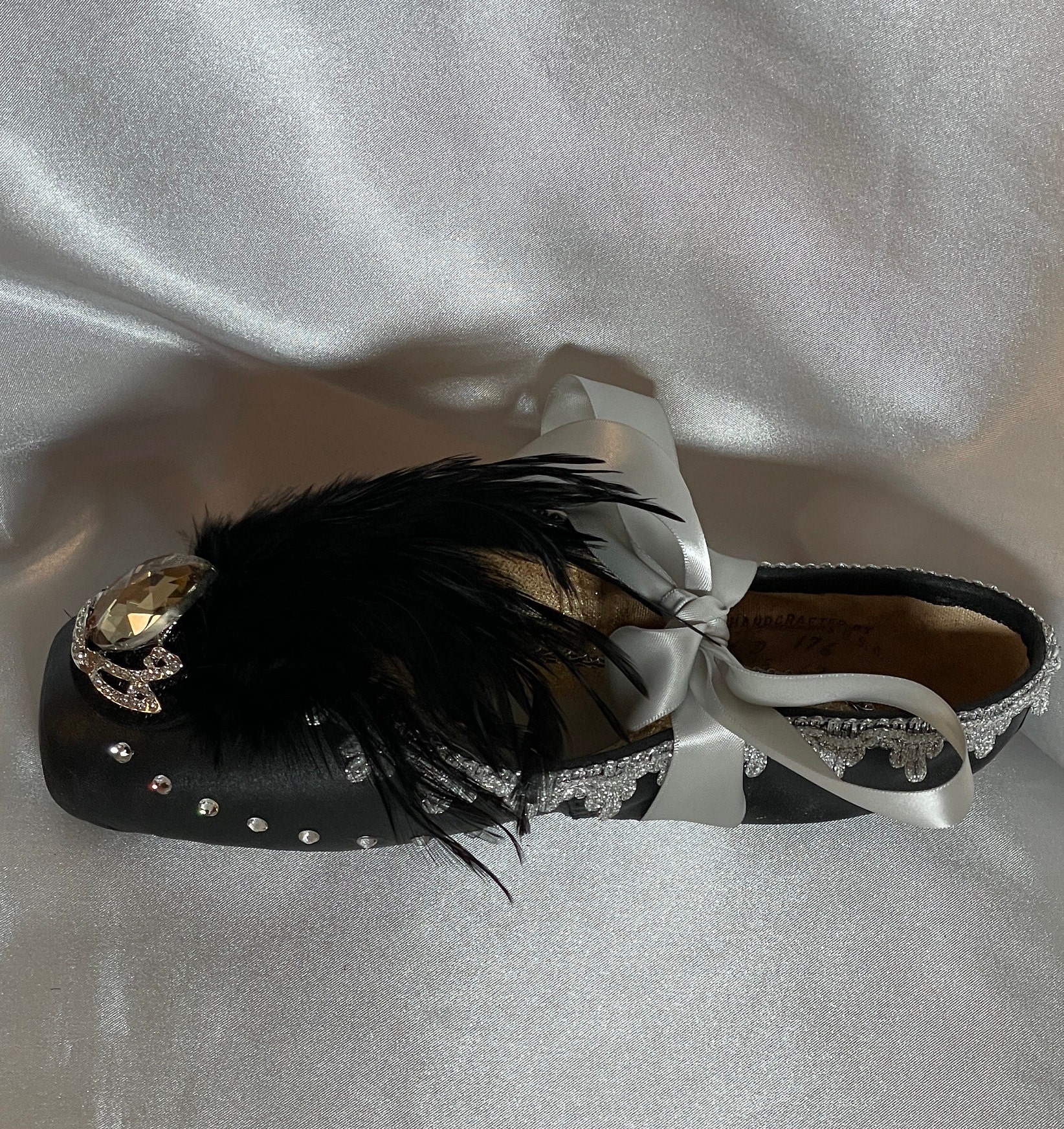 Swan Lake Black Swan Decorated Pointe Shoe With Swarovski Crystals - Etsy
