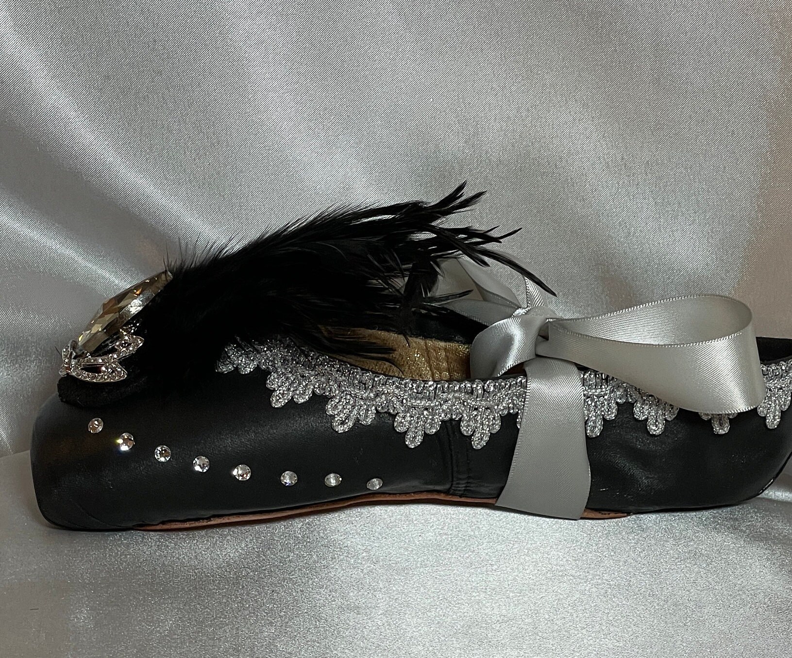 Swan Lake Black Swan Decorated Pointe Shoe With Swarovski Crystals - Etsy