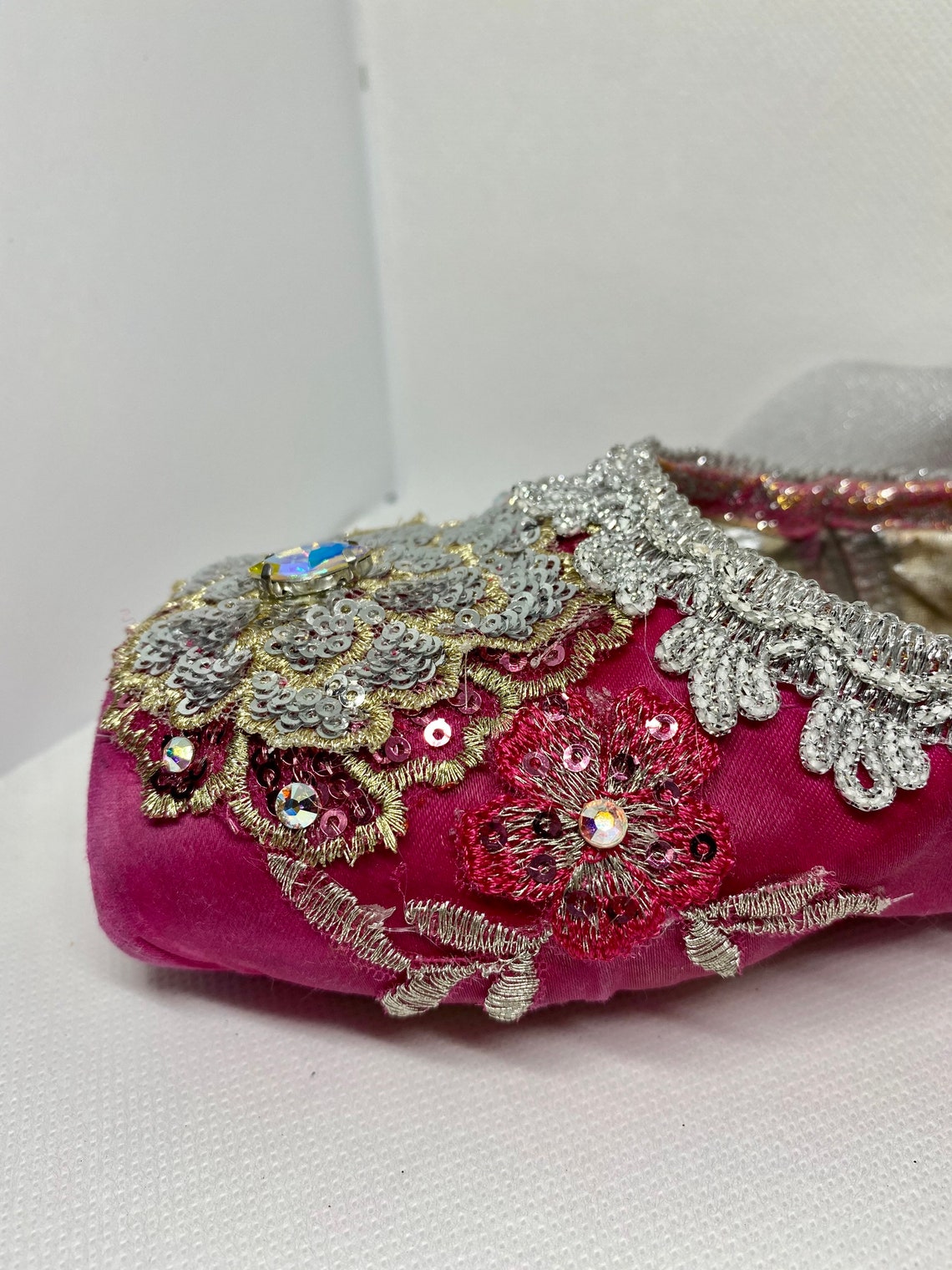 Pink and Silver Decorated Pointe Shoe - Etsy