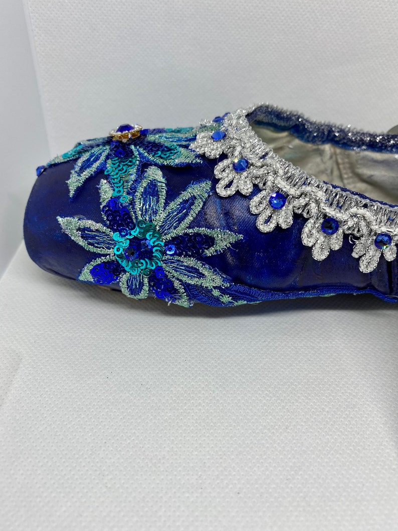 Blue and Silver Decorated Pointe Shoe - Etsy