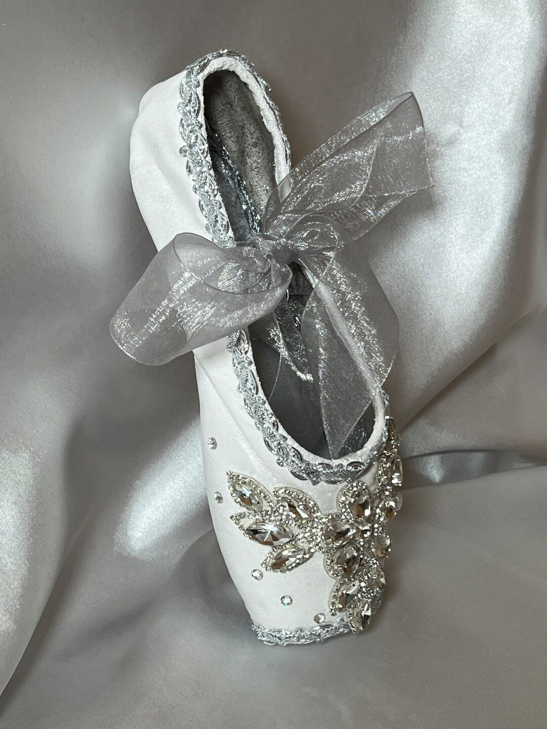 Clara Nutcracker White Crystal Decorated Pointe Shoe - Etsy