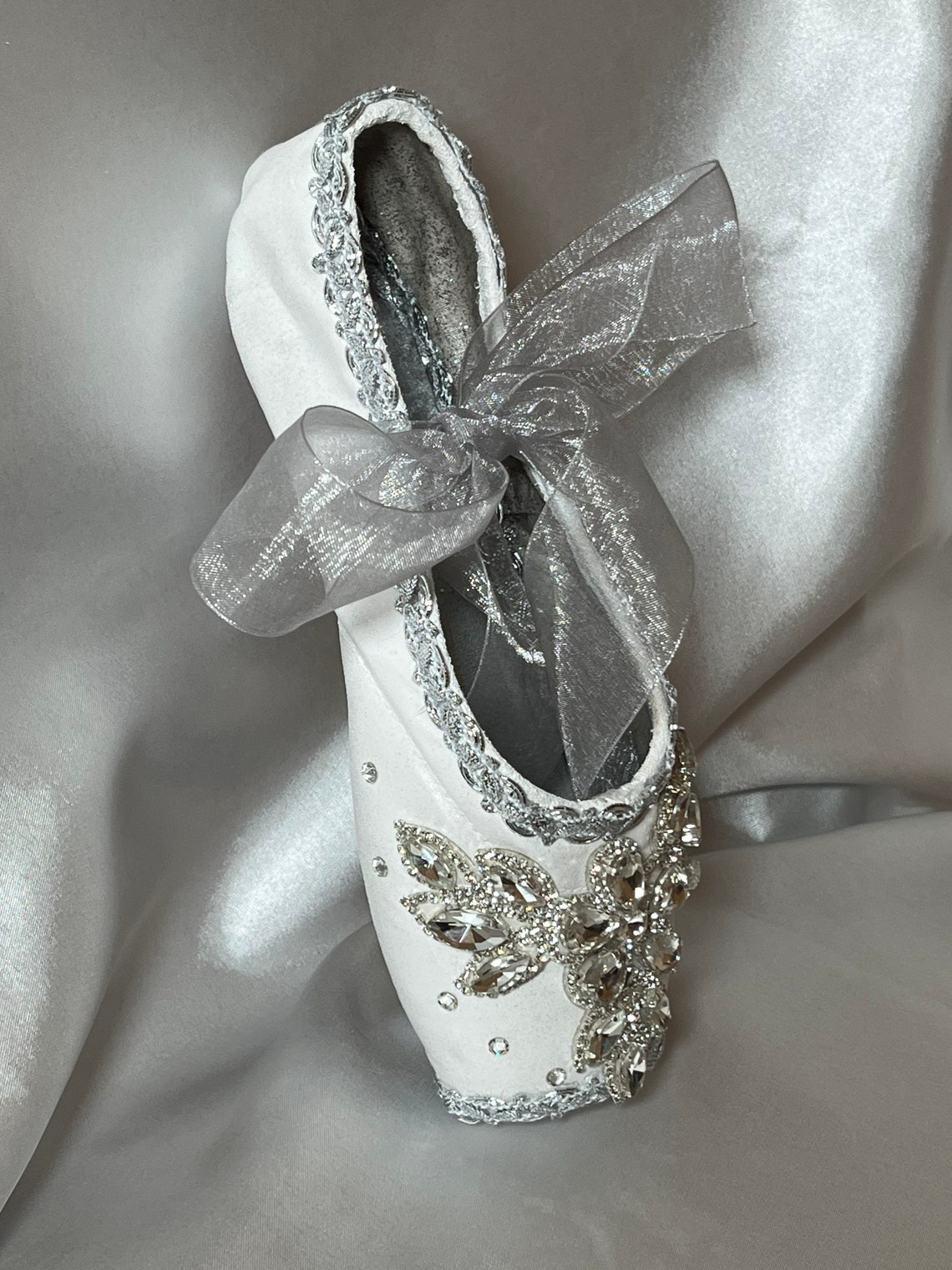 Clara Nutcracker White Crystal Decorated Pointe Shoe - Etsy