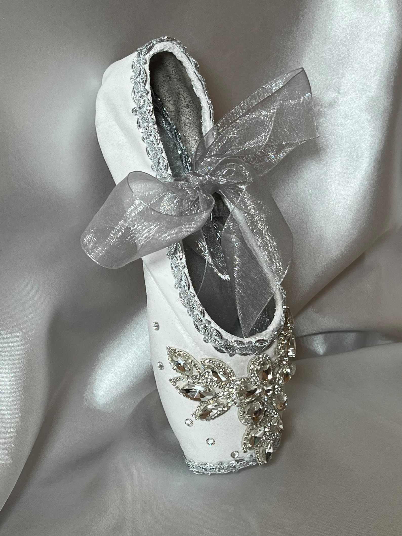 Clara Nutcracker White Crystal Decorated Pointe Shoe - Etsy