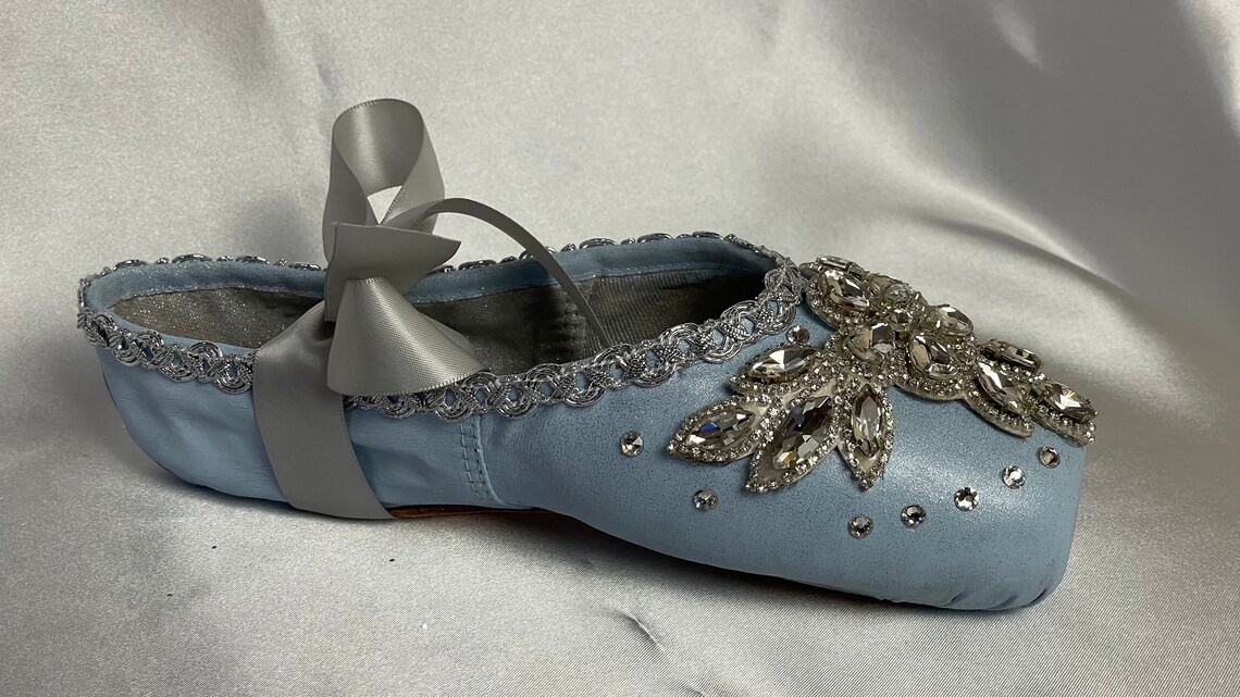 Ice Blue Crystalized Decorated Pointe Shoe With Swarovski Crystals - Etsy