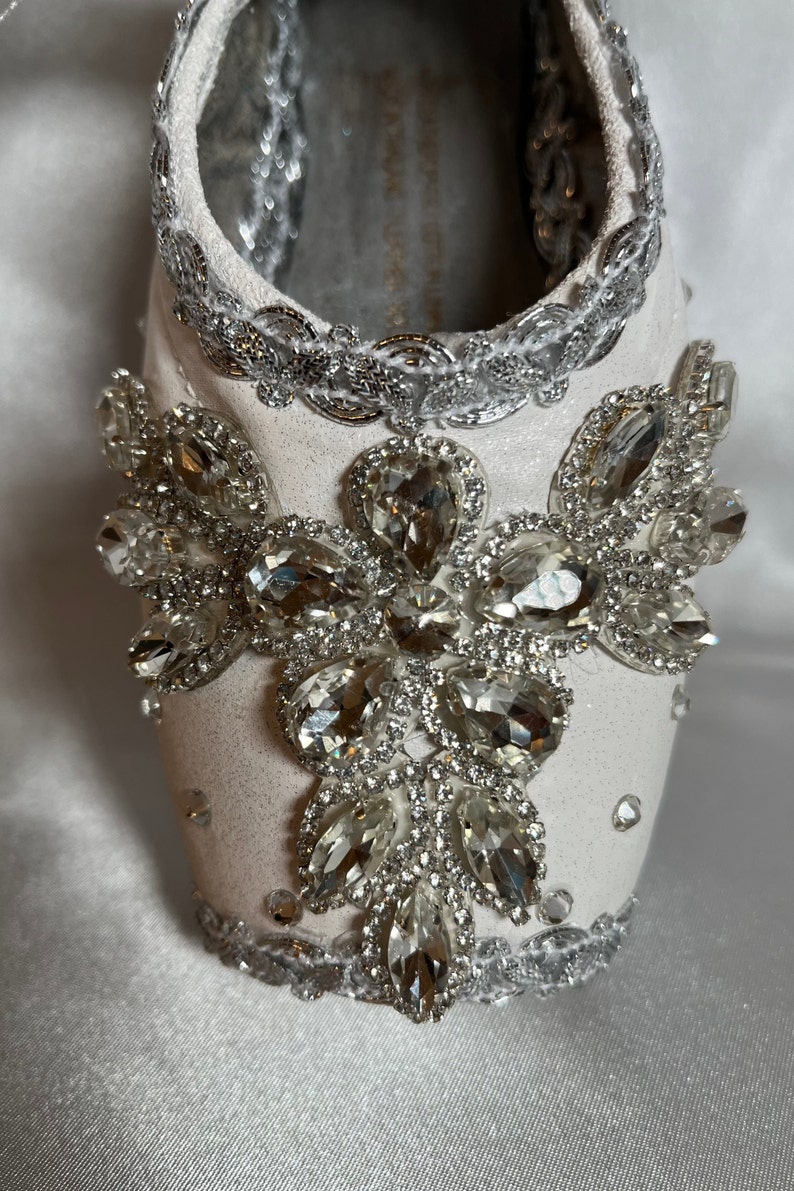 Clara Nutcracker White Crystal Decorated Pointe Shoe - Etsy