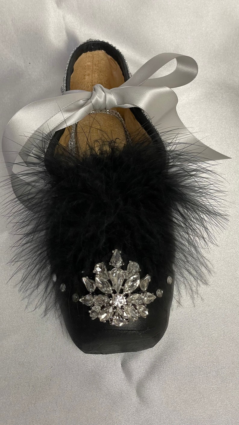 Swan Lake Black Swan Decorated Pointe Shoe With Swarovski Crystals - Etsy