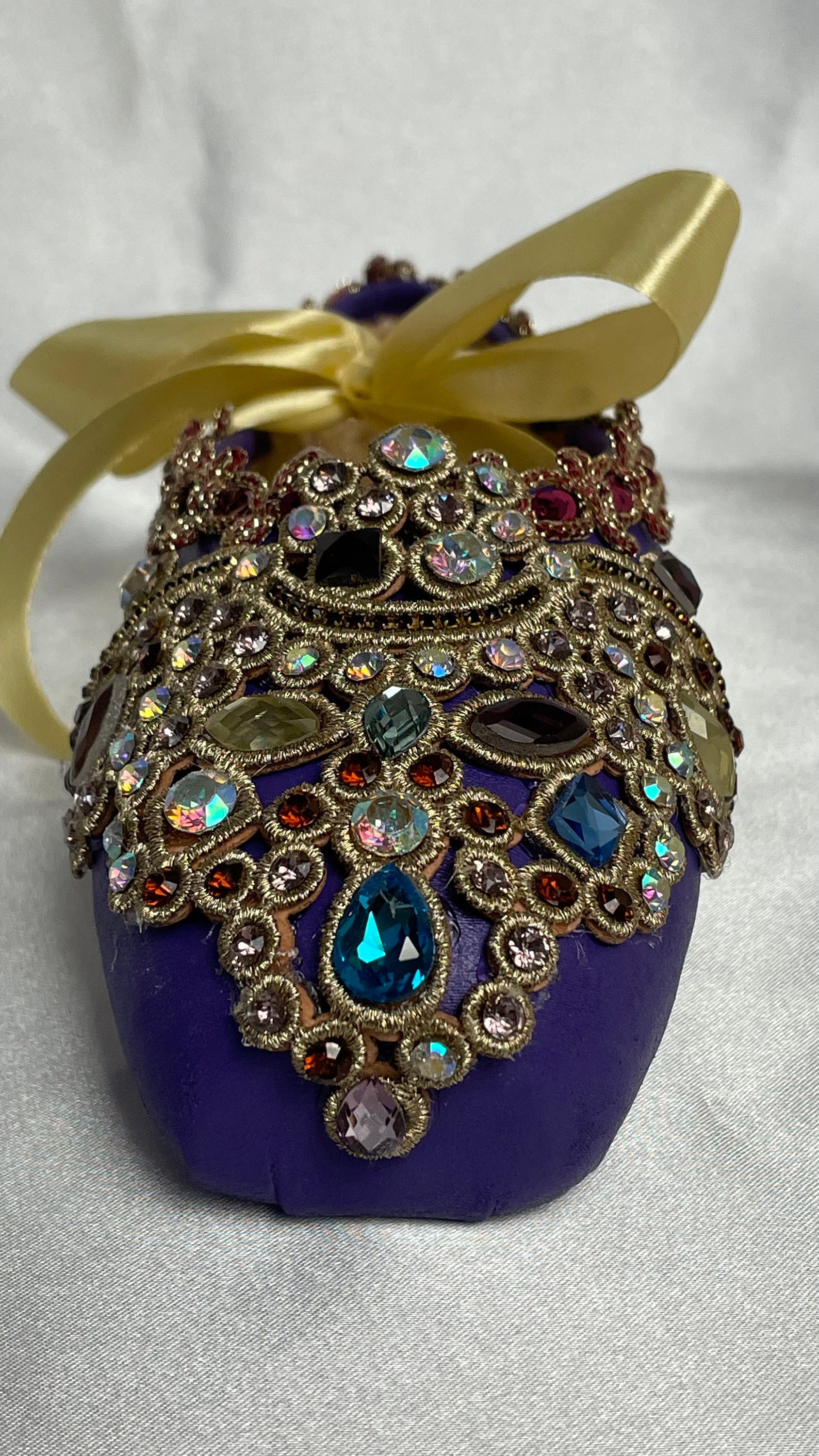 Lilac Fairy Purple Color Crystalized Decorated Pointe Shoe With ...